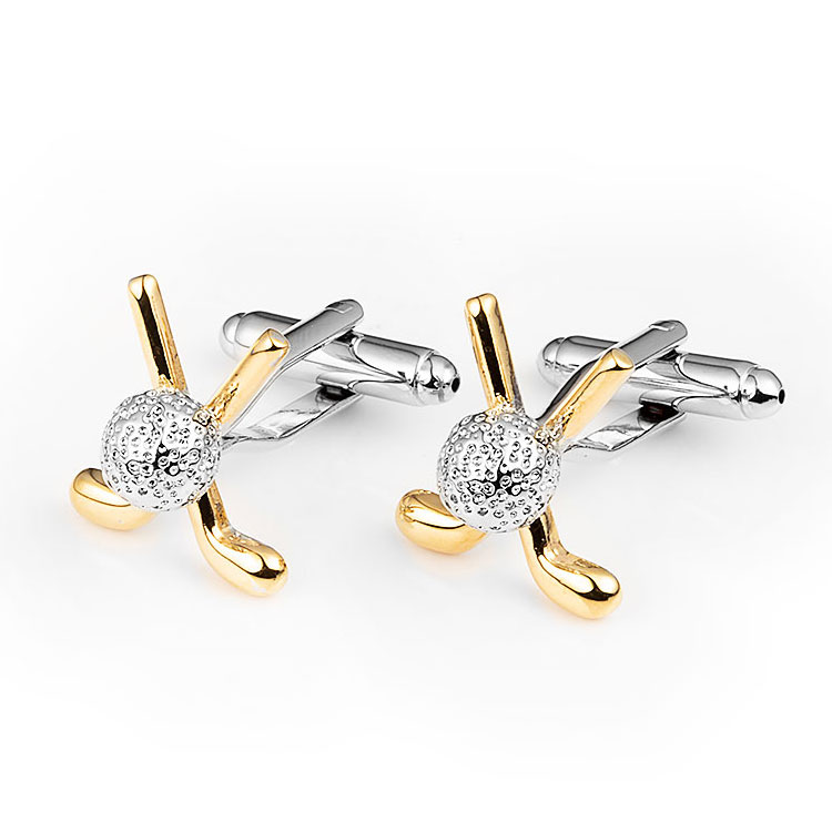 Fashion Custom Design cuff link gold plated Golf Clubs Suit Shirt ...