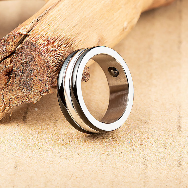 Men Jewelry Factory Supply Black Plated Stainless Steel Mens Magnetic ...