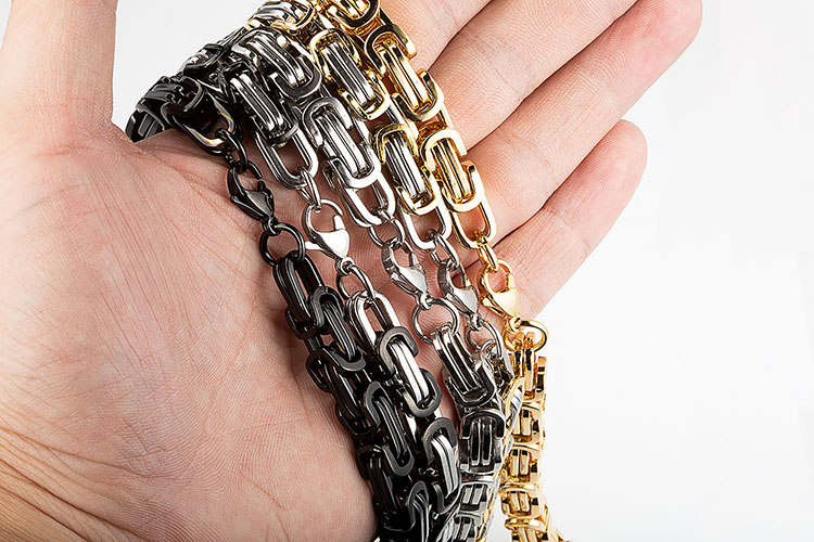 Biker Chains Jewelry 18K Gold Plated Heavy Men Chains Necklace